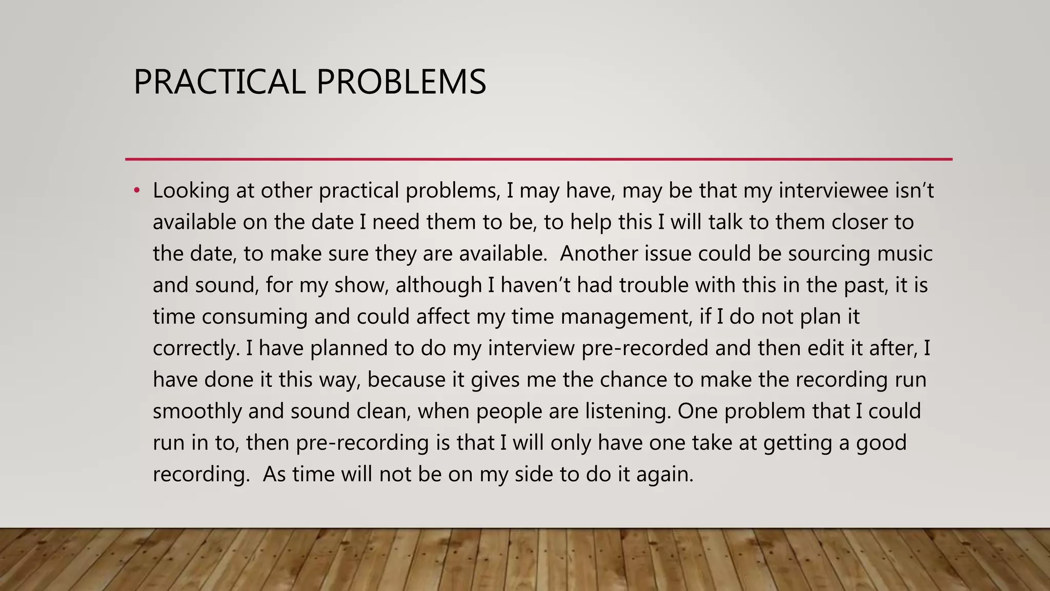 Final Major Project, Problem Solving | PPT