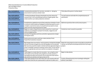 Final major project production diary template 2014 2015 | DOCX