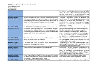 Final major project production diary template 2014 2015 | PPT