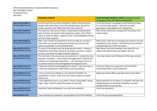 Final major project_production_diary_template dan | PPT