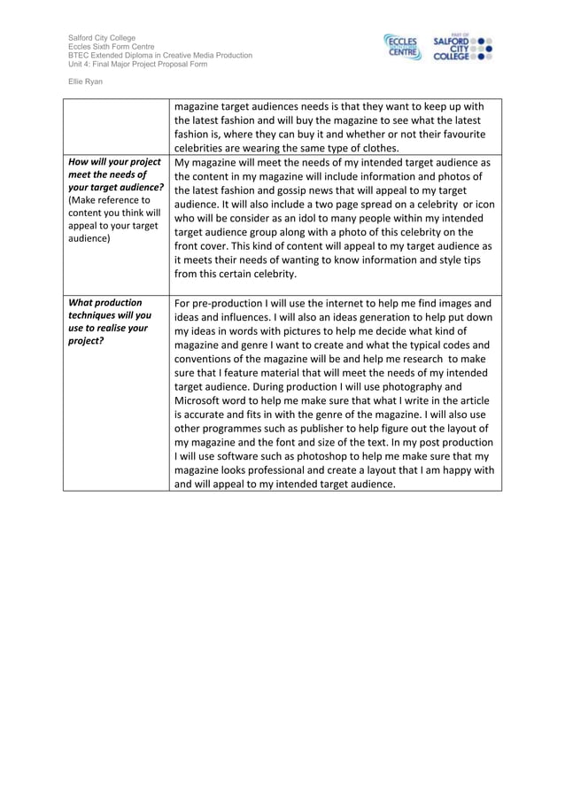 Final Major Project Proposal | PDF