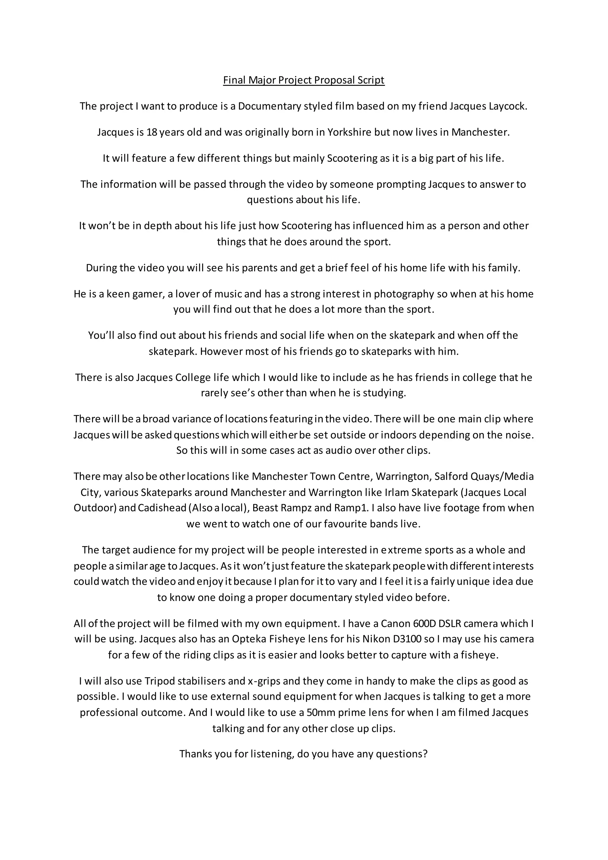 Final major project proposal script | DOCX