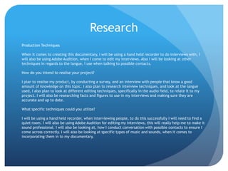 Final Major Project, Research. | PPT