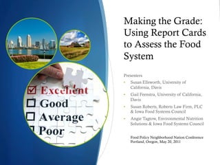 Making the Grade: Using Report Cards to Assess Food Systems ...