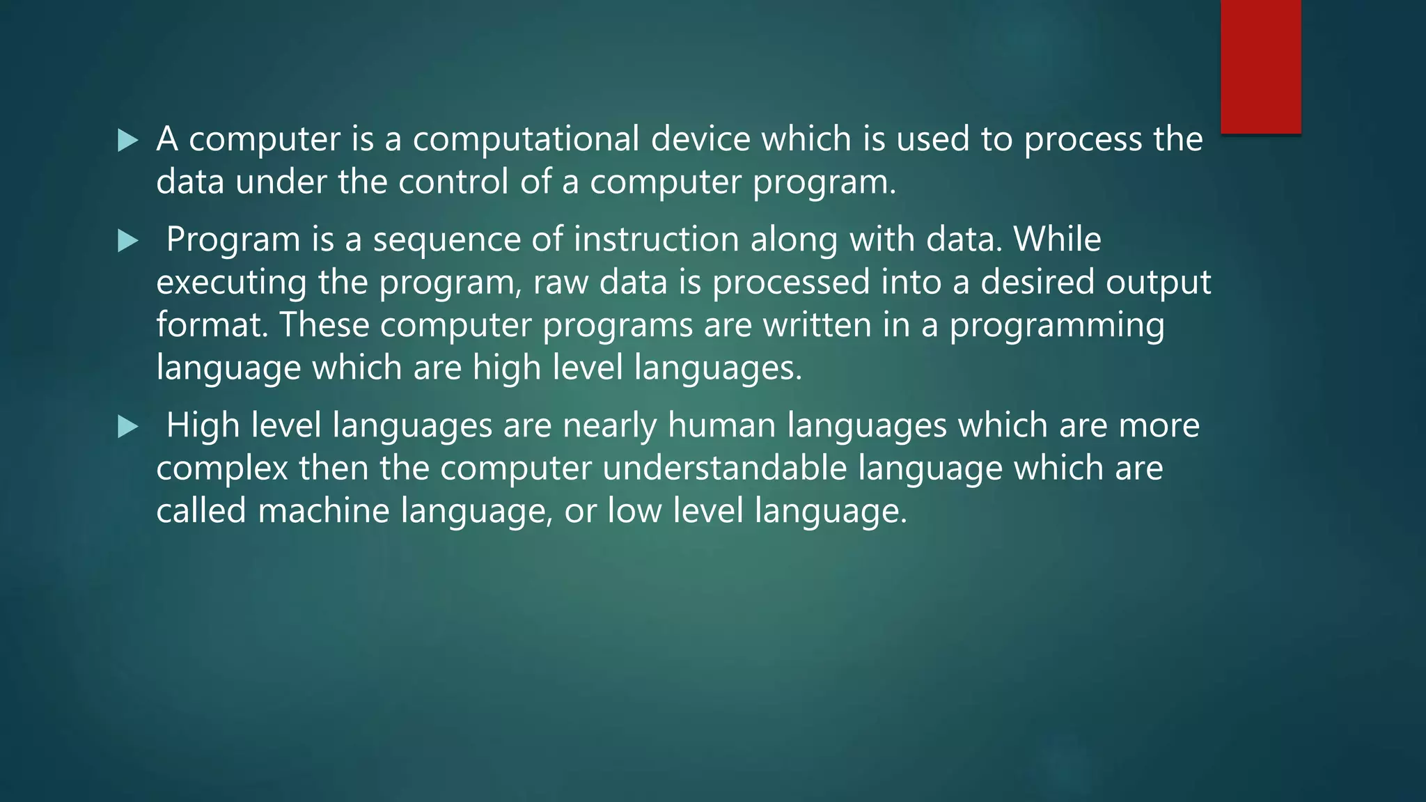 Introduction To Programming Languages Pptx Programming Languages Computing