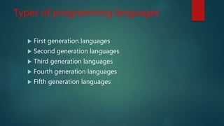 introduction to programming languages | PPTX | Programming Languages ...