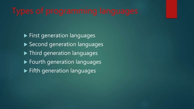 Introduction To Programming Languages Pptx Programming Languages Computing