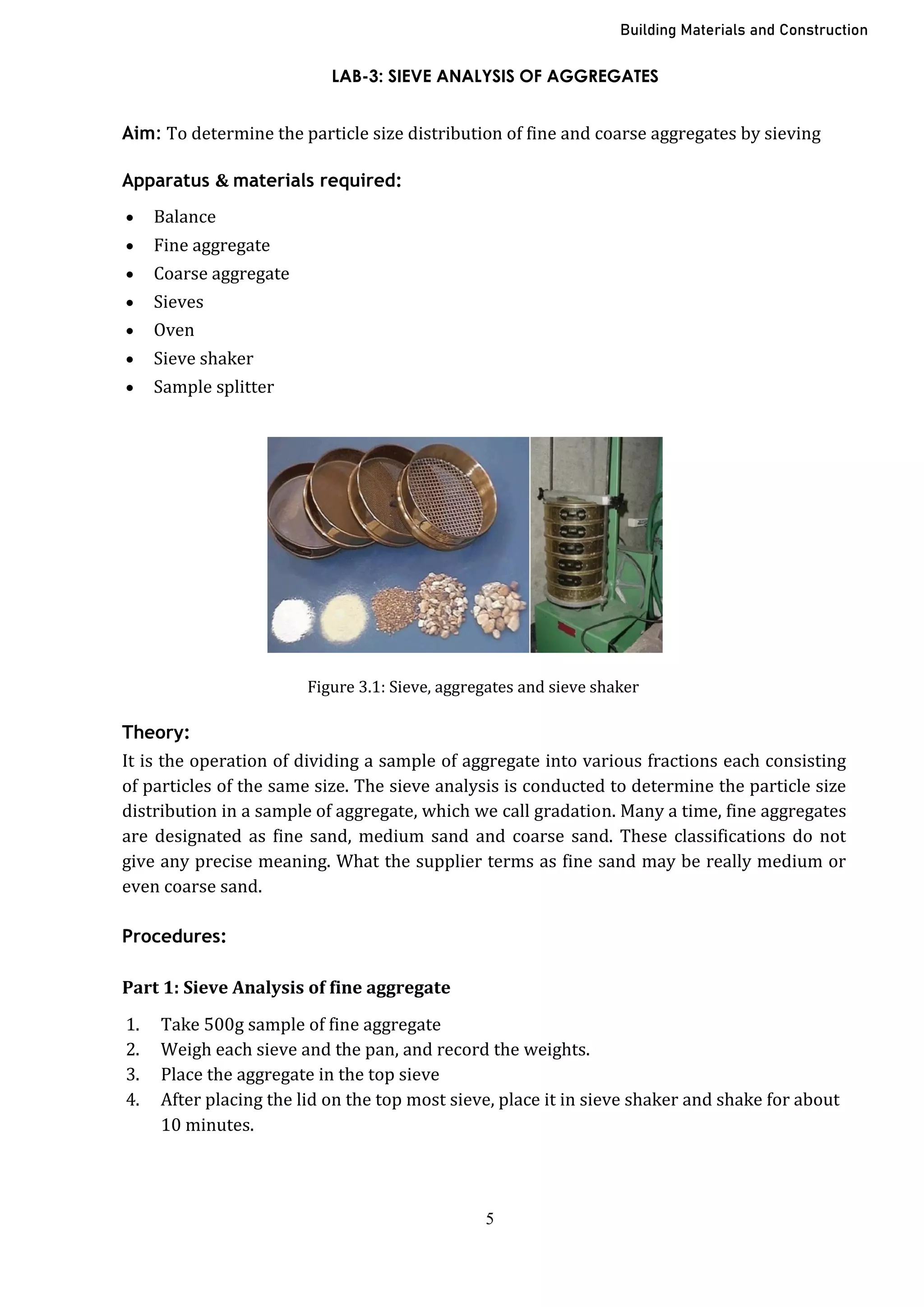 Laboratory Instruction Manual for Civil Engineers | PDF
