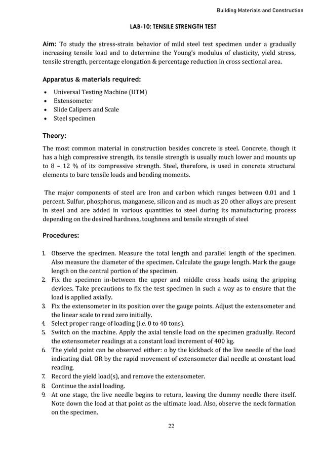 Laboratory Instruction Manual for Civil Engineers | PDF | Civil ...