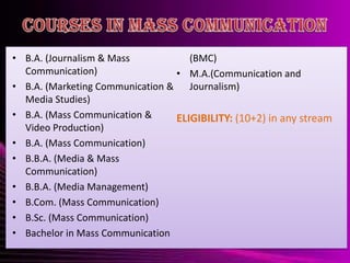 career in mass communication | PPTX