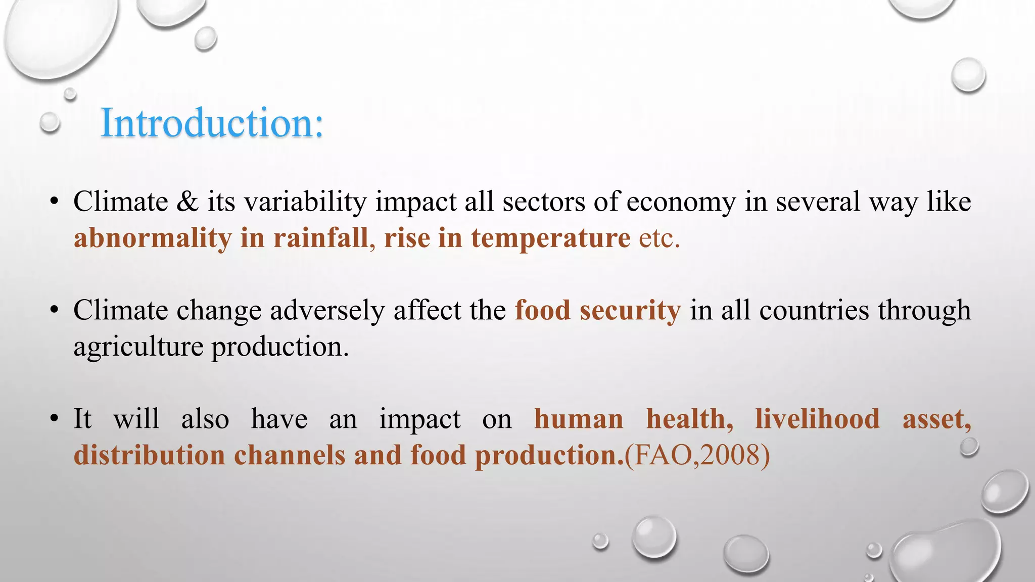 IMPACT OF CLIMATE CHANGE | PPTX | Agriculture | Industries
