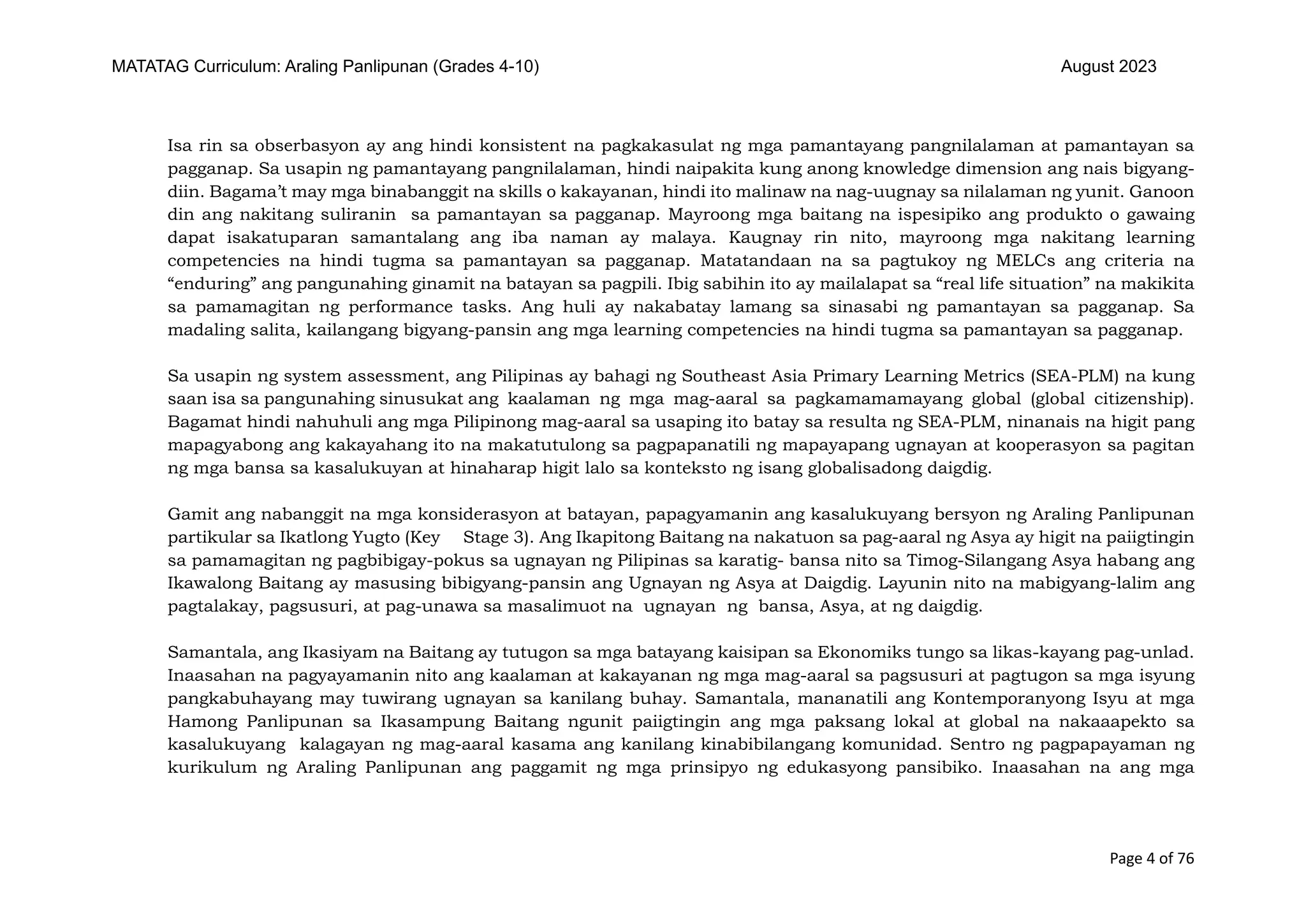 FINAL MATATAG Araling Panlipunan CG 2023 Grades 4-10.pdf