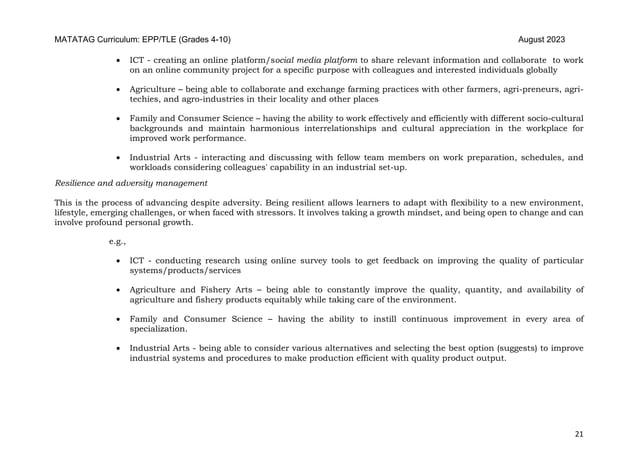 FINAL MATATAG EPP_TLE CG 2023 Grades 4 - 10.pdf | Professional School | Postgraduate Education
