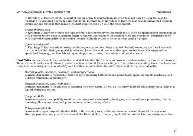 FINAL MATATAG EPP_TLE CG 2023 Grades 4 - 10.pdf | Professional School | Postgraduate Education