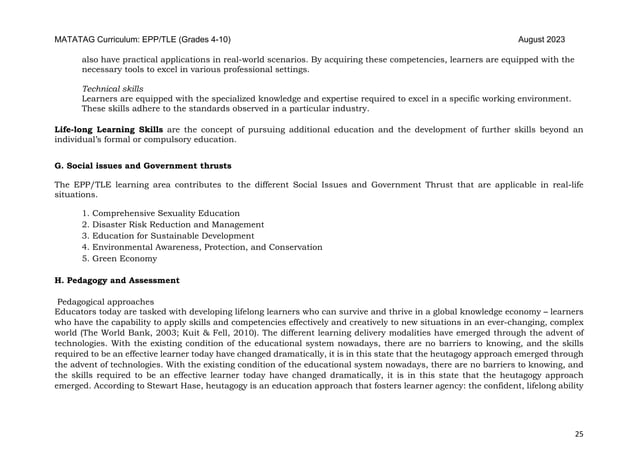FINAL MATATAG EPP_TLE CG 2023 Grades 4 - 10.pdf | Professional School | Postgraduate Education