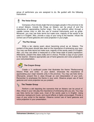 Grade 8 Learning Material (Lac Long Quan and Au Co: The Legend of ...