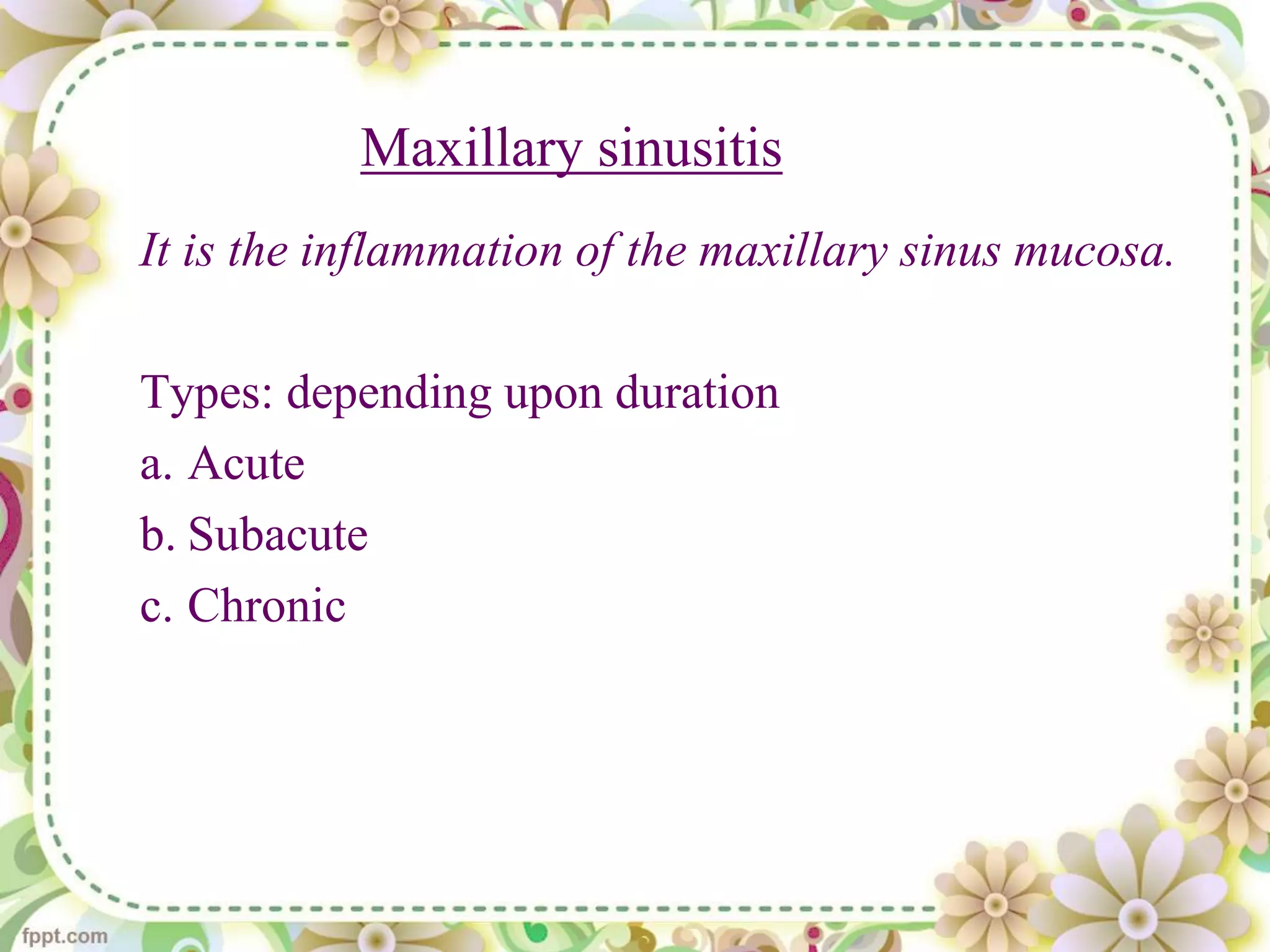 maxillary sinus seminar | PPTX