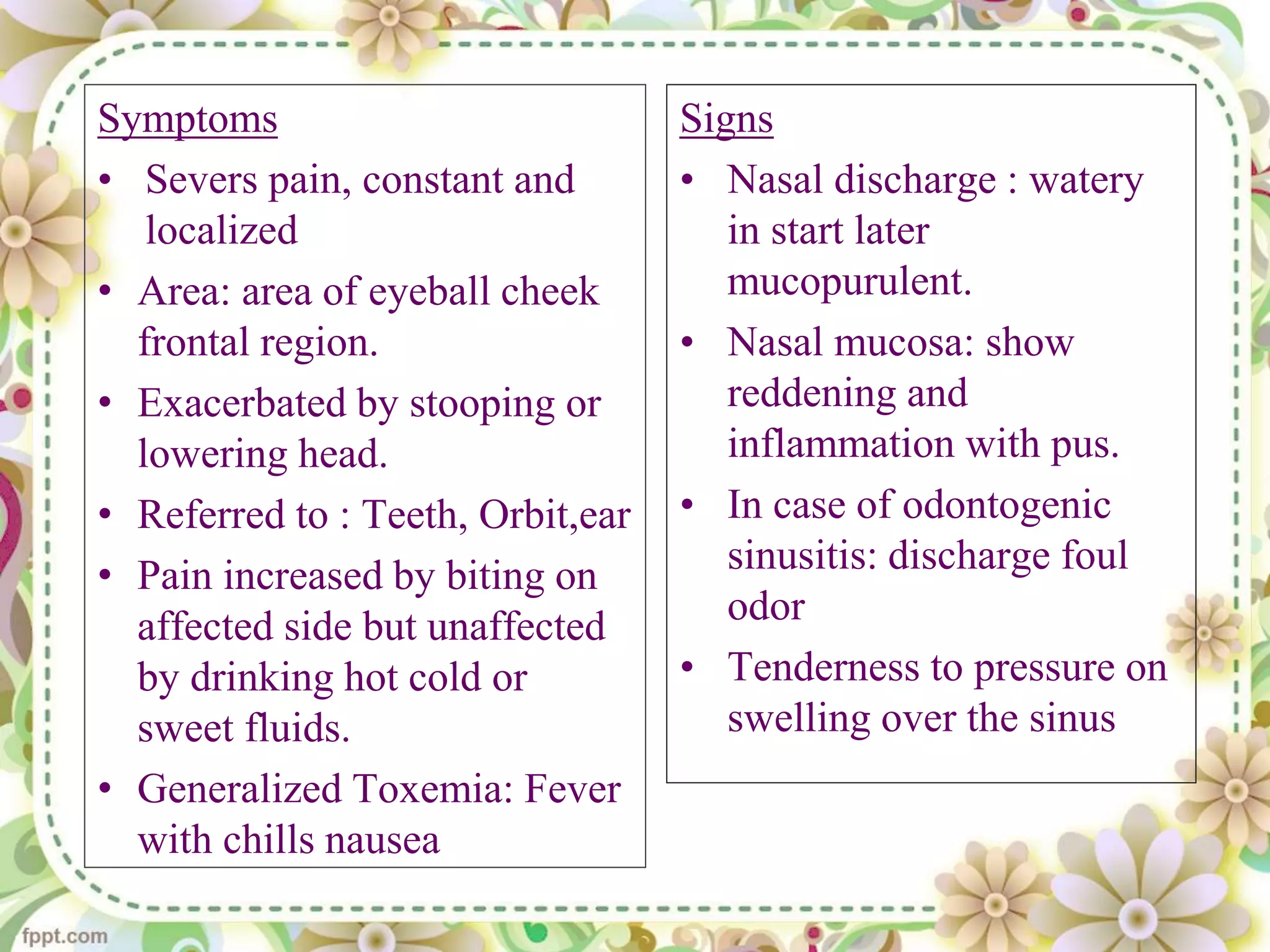 maxillary sinus seminar | PPTX