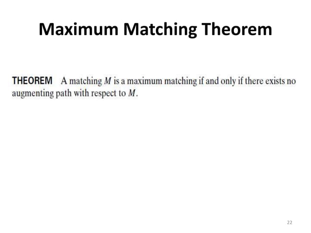 Final maximum matching in bipartite graphs | PPT | Search | Internet