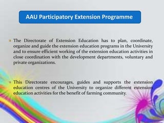 Monitoring and Evaluation Mechanism of AAU Participatory Extension ...