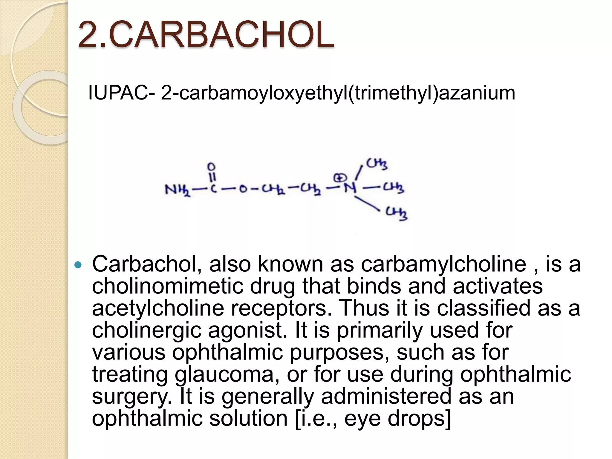 Parasympathomimetic Agents Direct Acting with SAR & Cholinesters ...