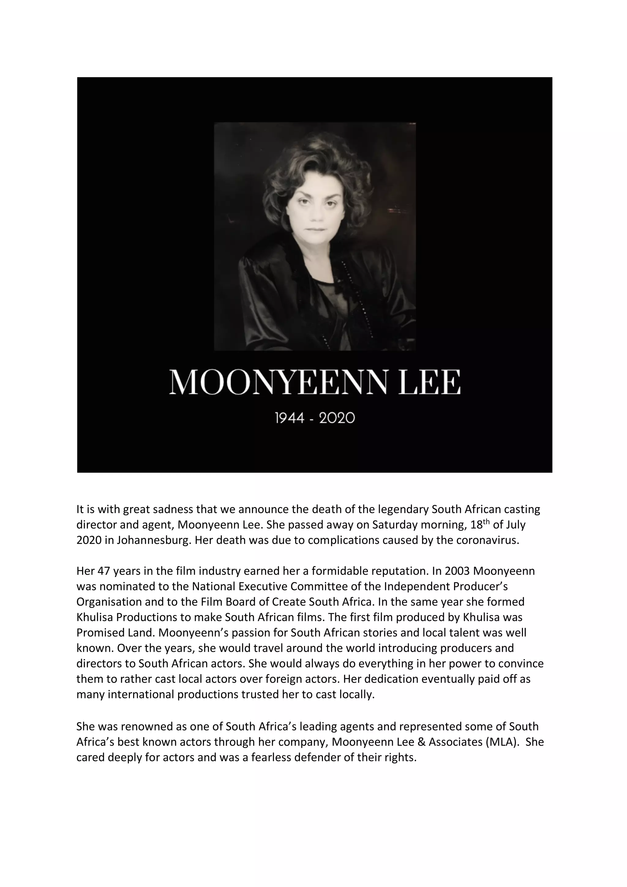 Final media statement moonyeenn lee 19.07.2020 #2 | PDF