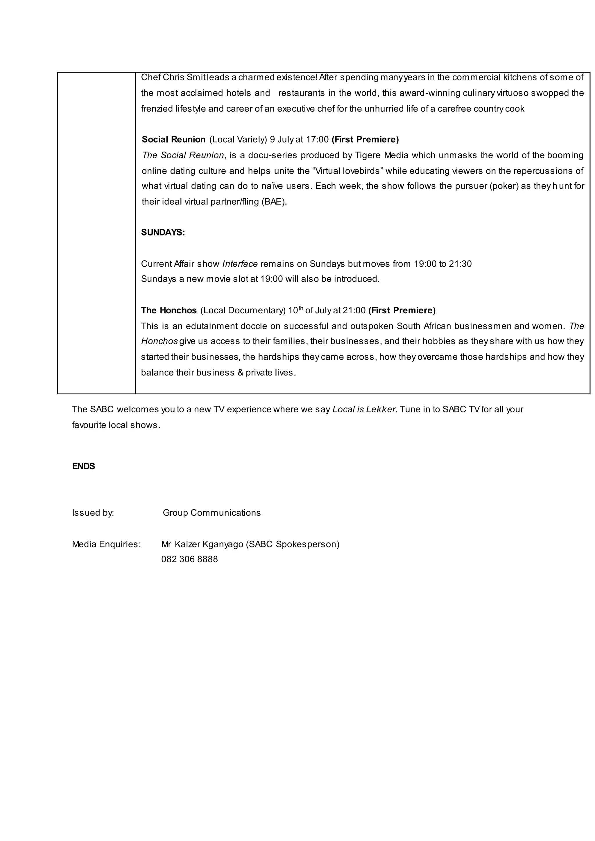 Final media statement sabc tv network takes it to 80% local | DOCX