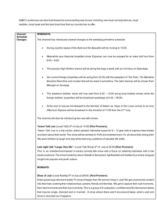 Final media statement sabc tv network takes it to 80% local | DOCX