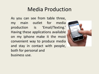 Media Use and Production Diary | PPTX | Social Networking | Internet
