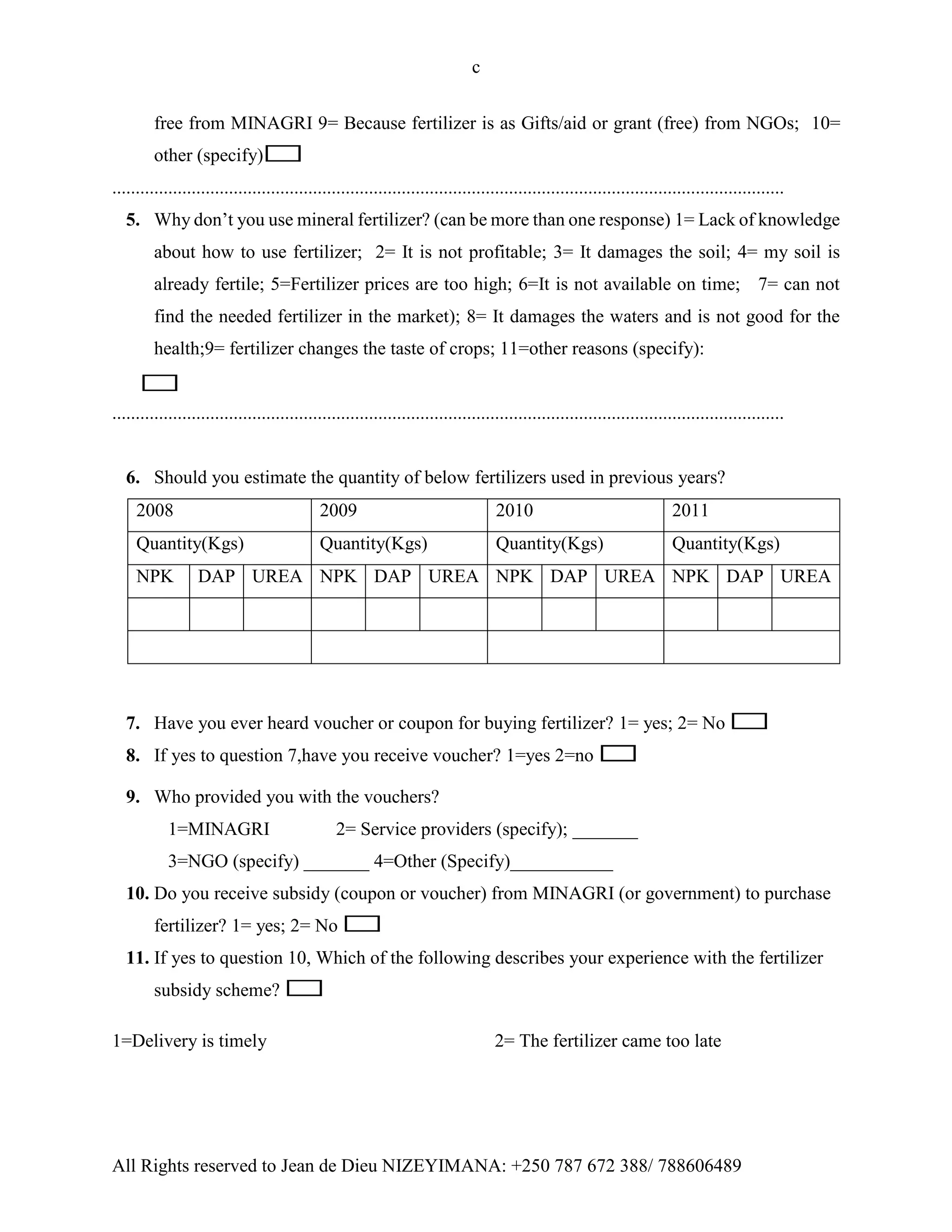 Accessibility and Use of Fertilizer in Rwanda updated 2019 | PDF