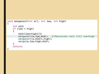 MERGE SORT ALGORITHMS DIVIDE AND CONQUER | PPT