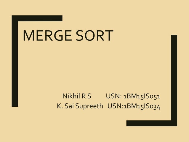 MERGE SORT ALGORITHMS DIVIDE AND CONQUER | PPT