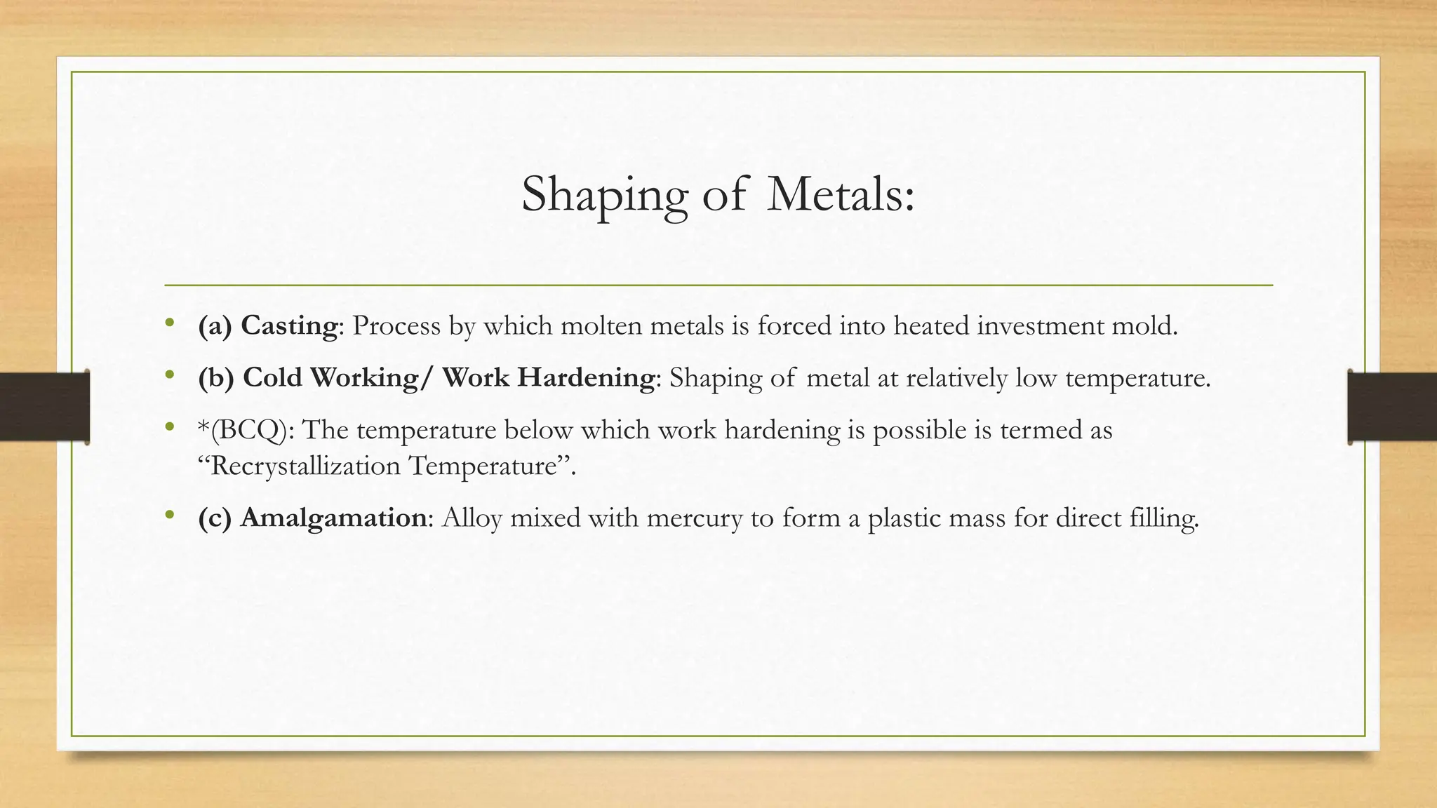 Metal and Alloys Applied Dental Materials | PPTX