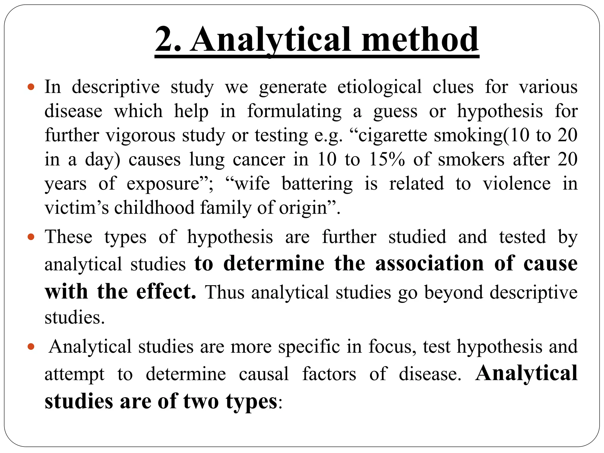 Final methods epidemiology | PPTX