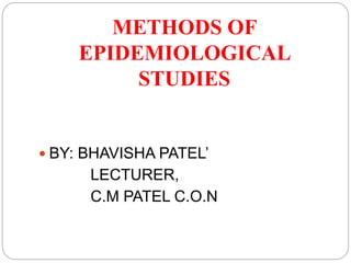 Final methods epidemiology | PPTX