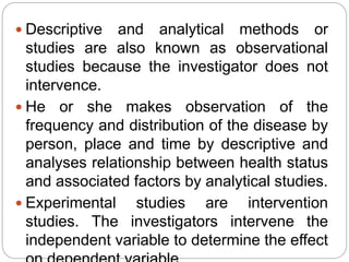 Final methods epidemiology | PPTX