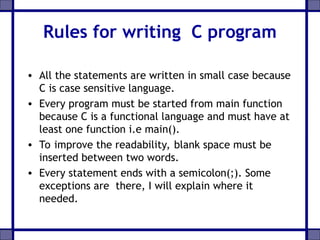 Introduction to Programming with Reference to C programming | PPT