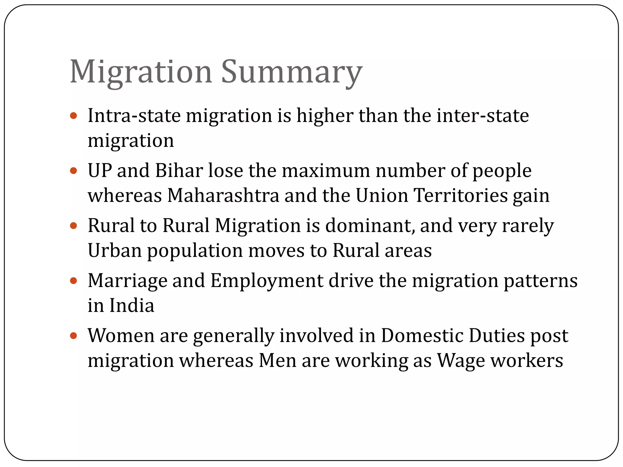 Migration patterns in India | PPTX