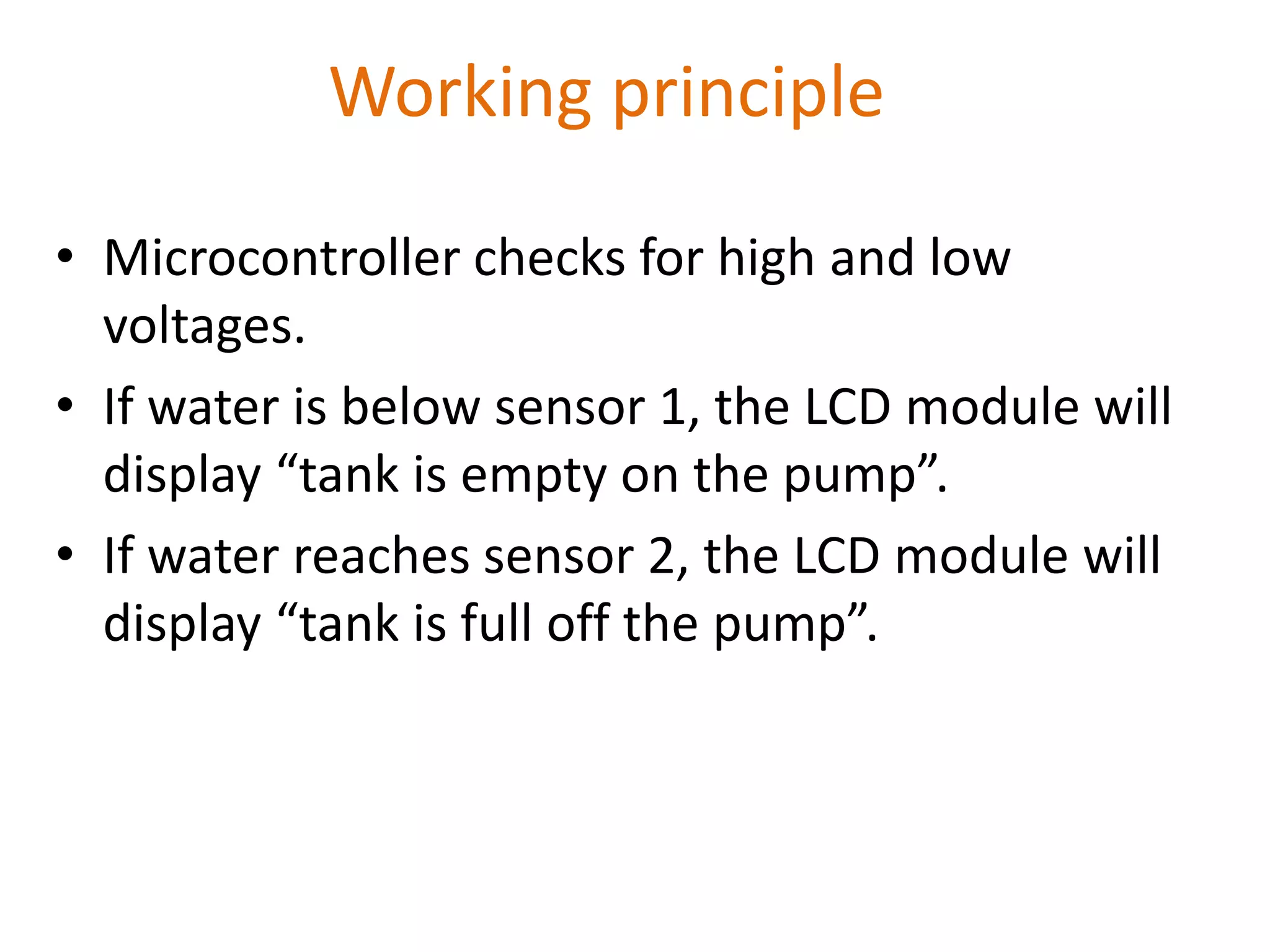 Microcontroller Based Water Level Monitoring Ppt