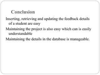 Student feedback system | PPT