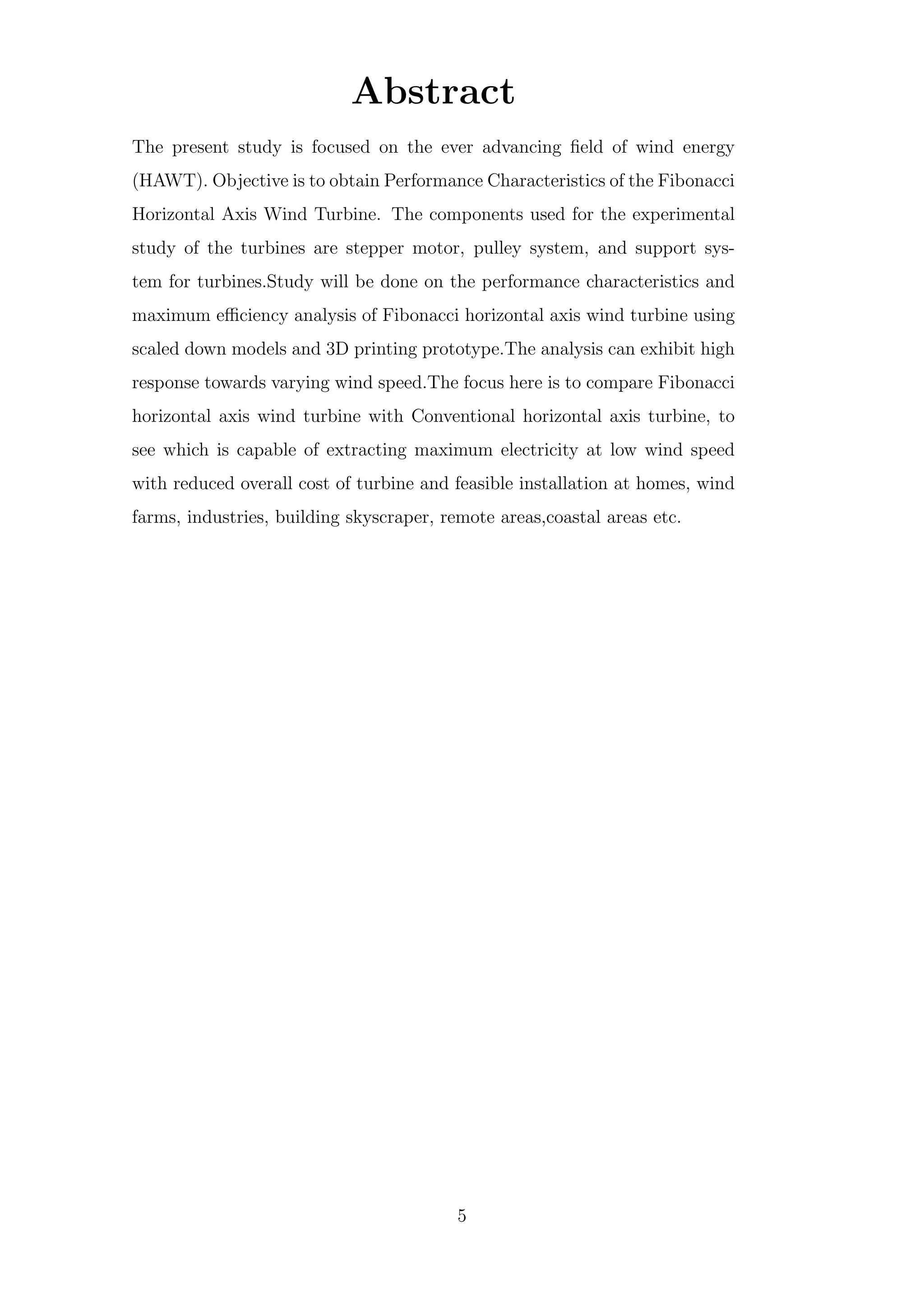 Fibonacci horizontal axis wind turbine project report.pdf