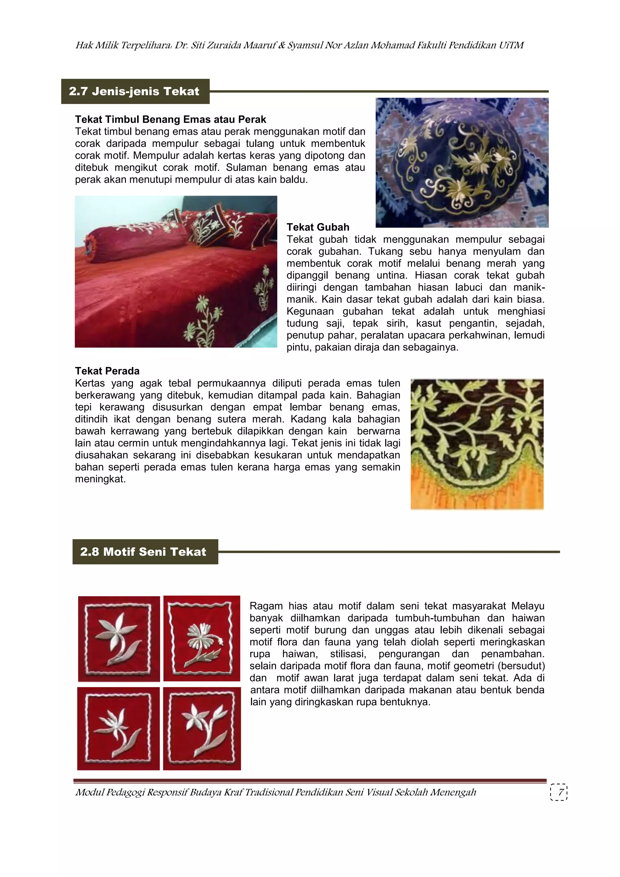 Modul 2 Seni Tekat | PDF