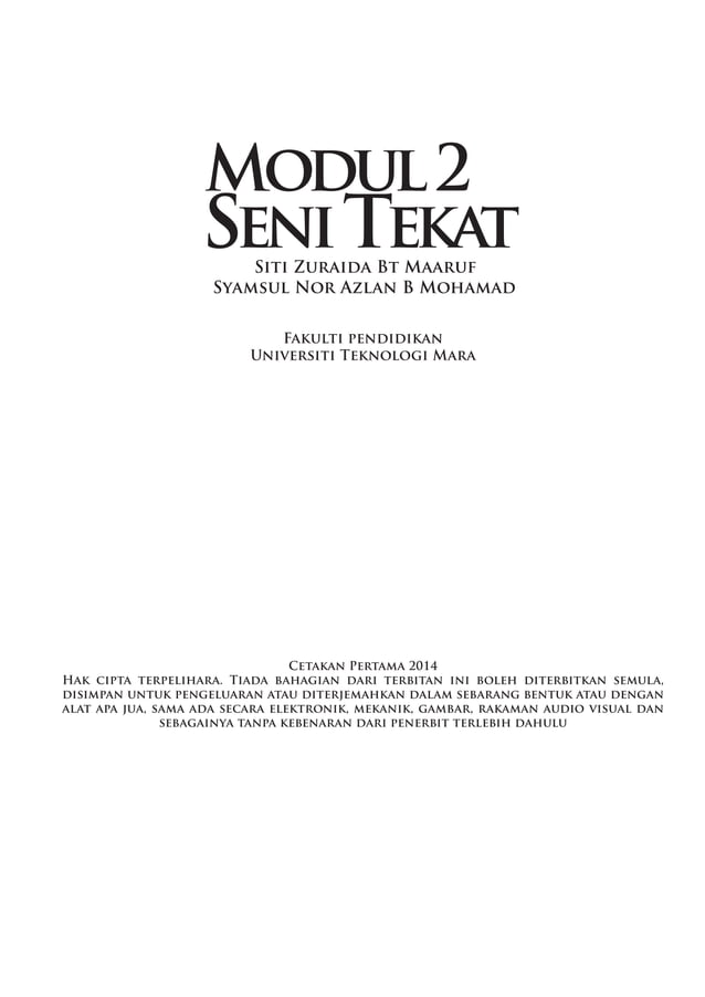 Modul 2 Seni Tekat | PDF