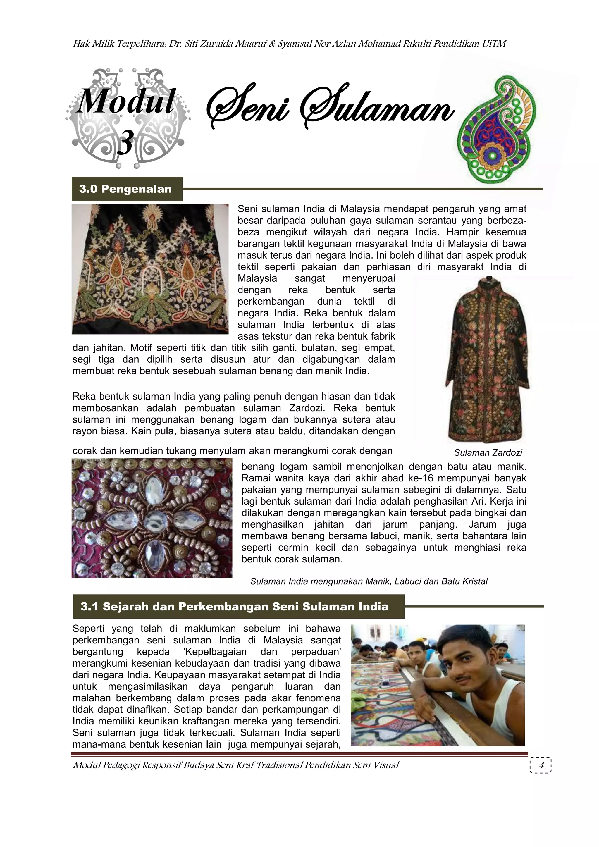 Modul 3 Seni Sulaman | PDF