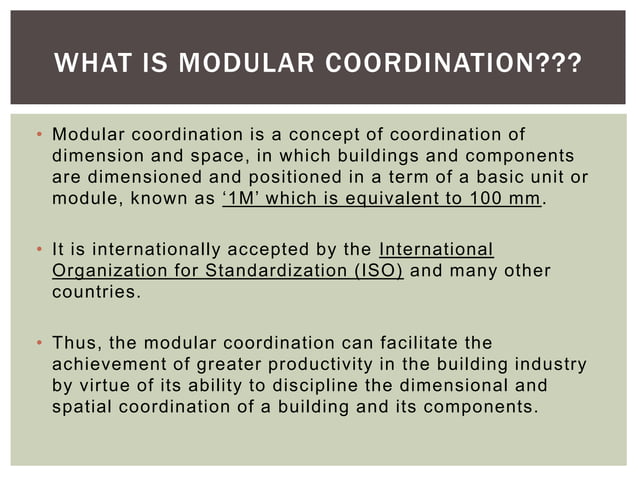 modular coordination | PPT