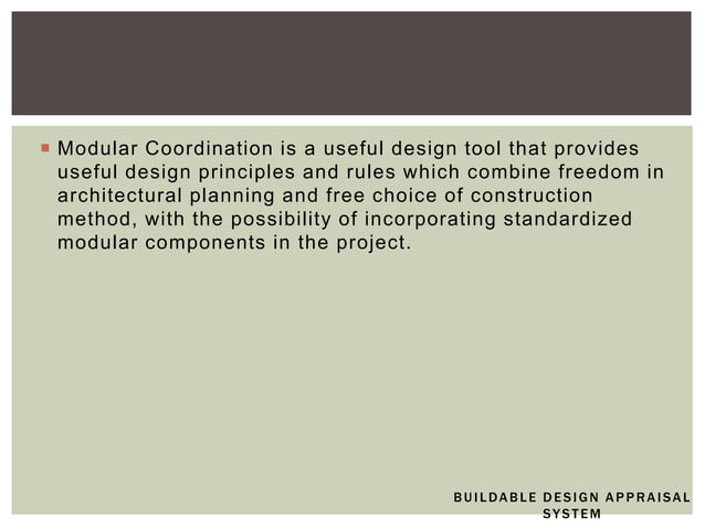 modular coordination | PPT
