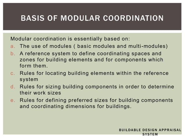modular coordination | PPT