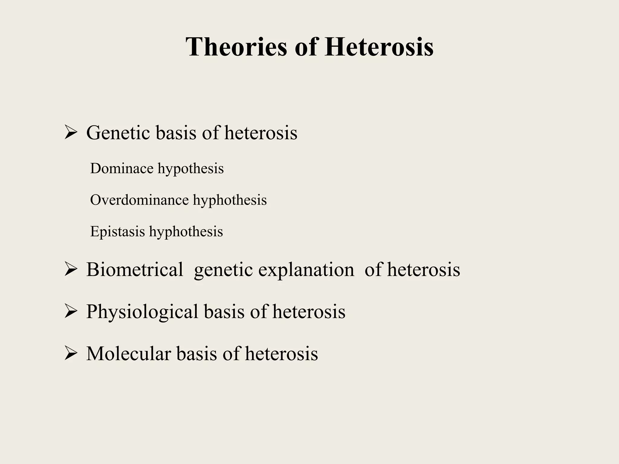 Molecular basis of inbreeding and heterosis in crop | PPTX
