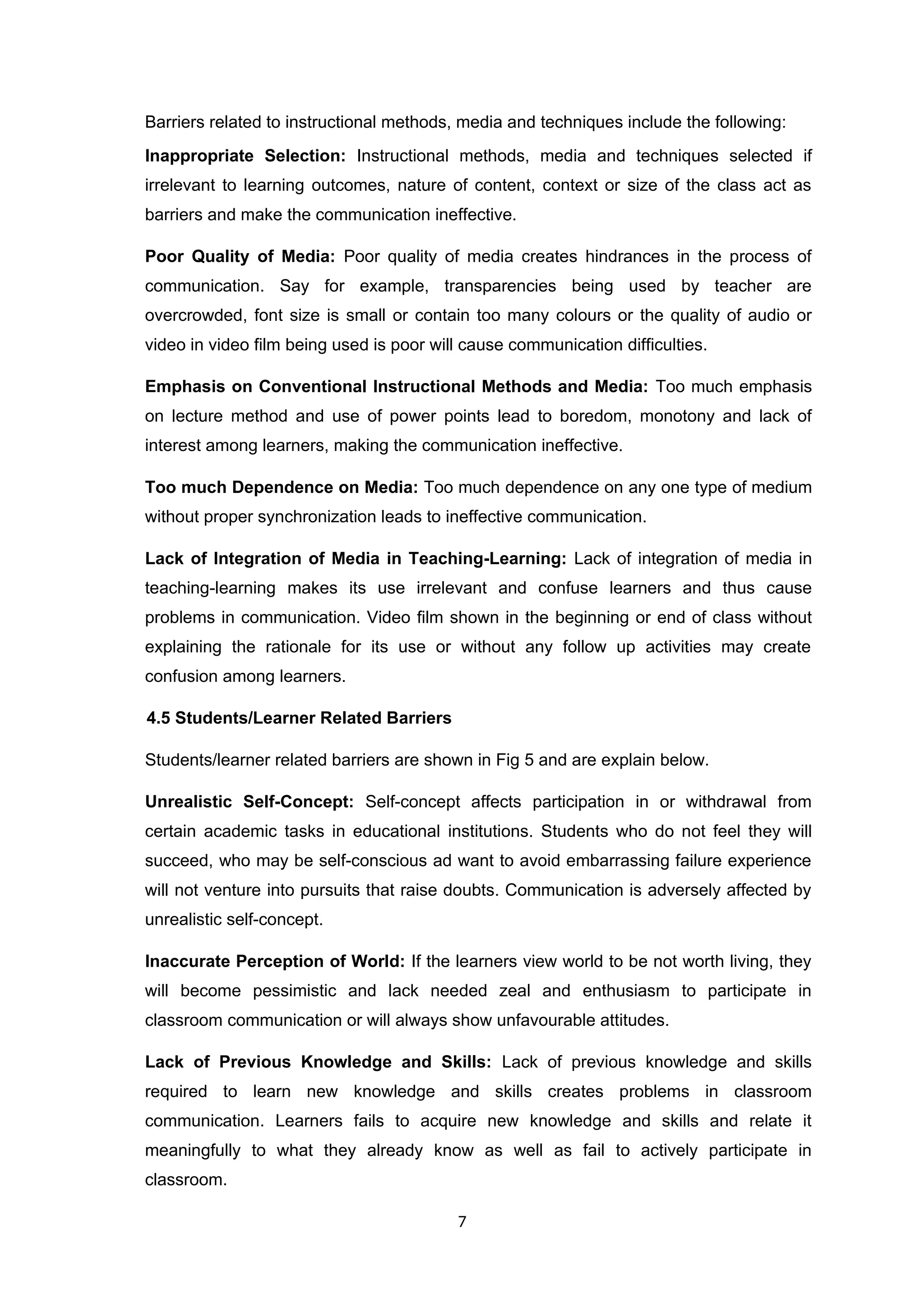 Barriers to Classroom Communication( For Teachers) | DOCX