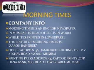 Morning Times-Daily Newspaper | PPTX
